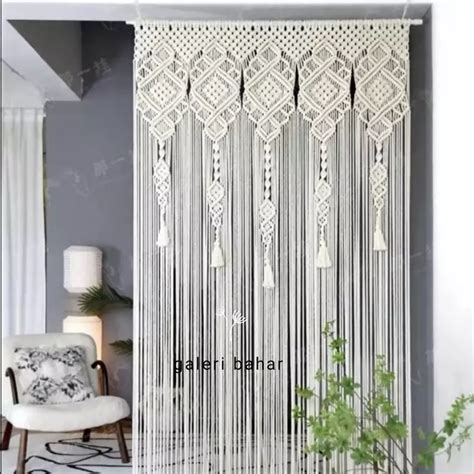 خرید و قیمت پرده مکرومه بافی طرح گلبهار پس کرایه از غرفه دست سازهای