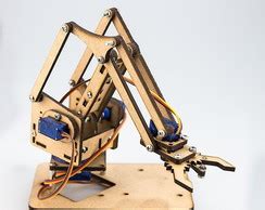 Braco Robotico Em Mdf Kit Educacional Arduino Kit Unidades