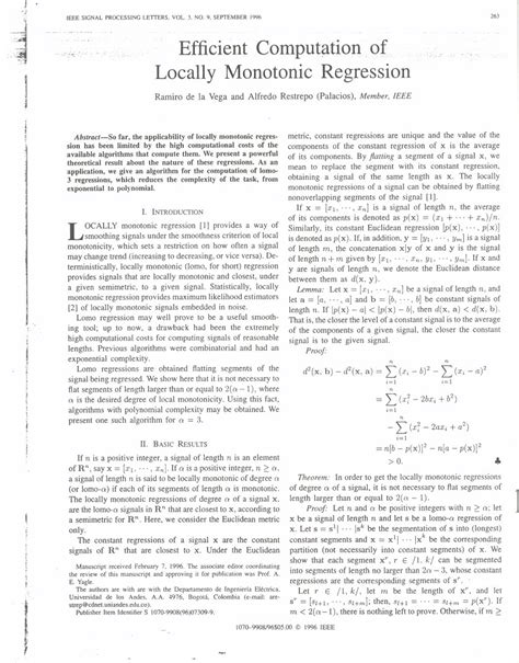 Pdf Efficient Computation Of Locally Monotonic Regression