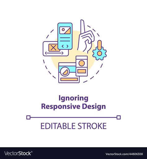 Ignoring Responsive Design Concept Icon Royalty Free Vector