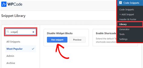Deaktivieren von Widget Blöcken in WordPress Klassische Widgets