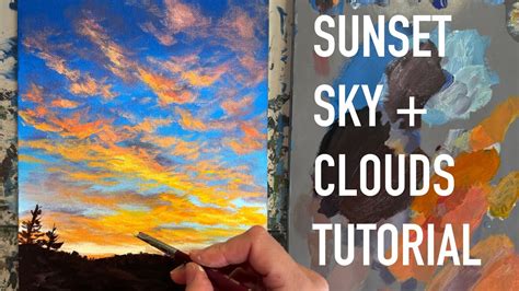 Sunset Sky And Clouds Acrylic Painting Tutorial In Real Time Painting