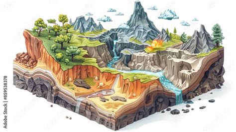 The Process Of The Rock Cycle Showing Igneous Rock Formation