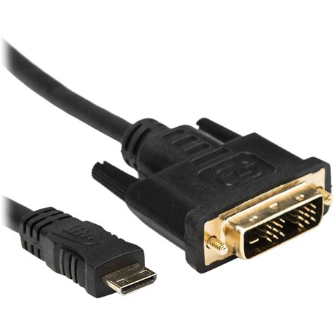 Rocstor Mini Hdmi Male To Dvi D Male Cable 3 Black
