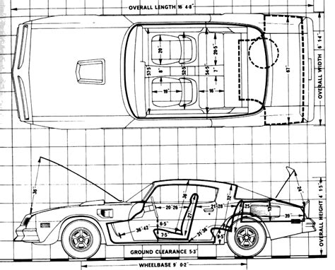 1977 Pontiac Firebird Trans Am 66 Coupe Blueprints Free Outlines