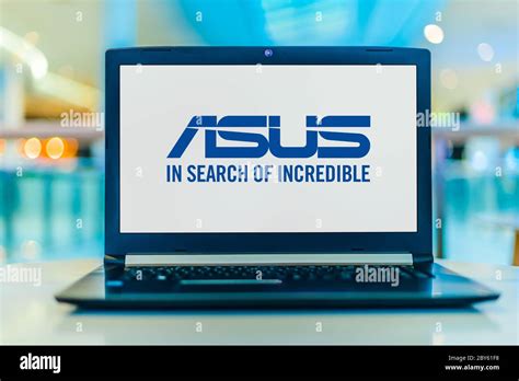 Poznan Pol Mar Laptop Computer Displaying Logo Of Asus A