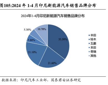 2024年1 4月印尼新能源汽车销售品牌分布 2024年08月 行业研究数据 小牛行研
