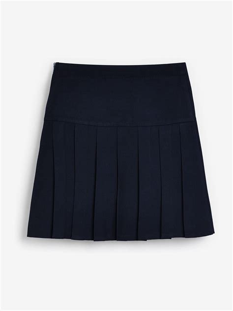 Buy Navy Blue Longer Length Regular Waist Pleated School Skirts 2 Pack