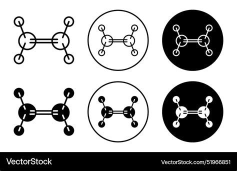 Ethylene Molecule Icon Royalty Free Vector Image