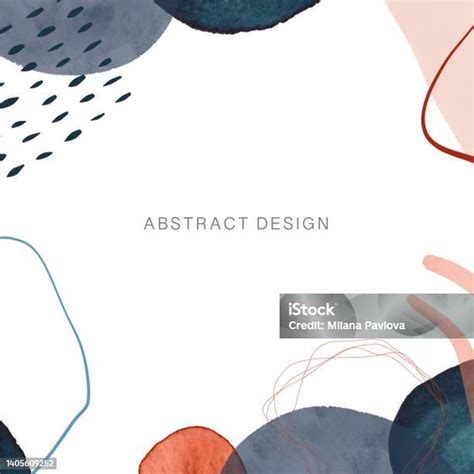 텍스트를위한 공간이있는 추상적 인 예술 배경 프레임 수채화 된 모양과 얼룩 선과 원 손으로 그린 페인트 낙서 텍스처 브러쉬 표지 초대장 배너 포스터 엽서 0명에 대한 스톡