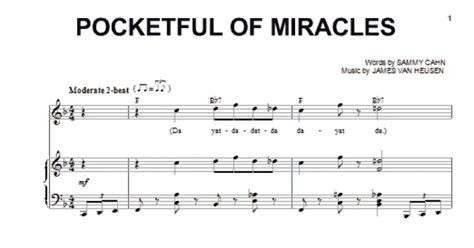 Pocketful Of Miracles Piano Vocal Print Sheet Music Now