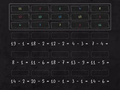 Subtraction Within 20 Minus 8 Teaching Resources