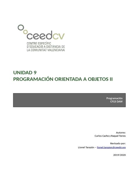 Ud9 Poo2 Pdf Herencia Programación Orientada A Objetos Objeto Informática