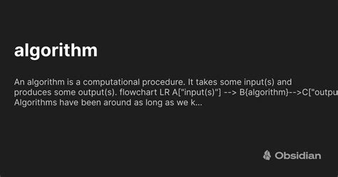 Algorithm Obsidian Publish