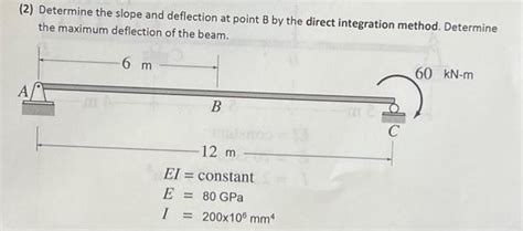 Solved Determine The Slope And Deflection At Point B By Chegg
