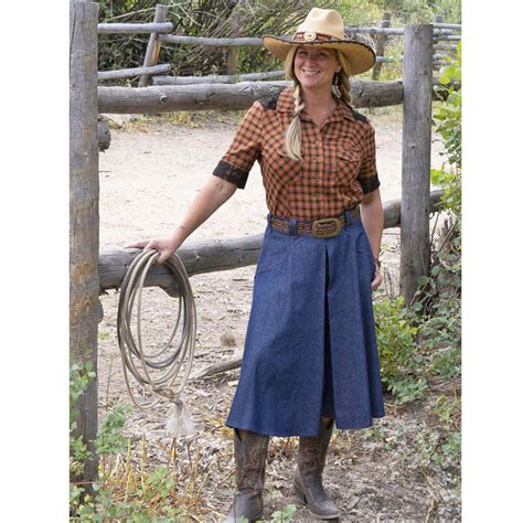 Womens Rodeo Split Gaucho Denim Skirt Made In Usa Cattle Kate