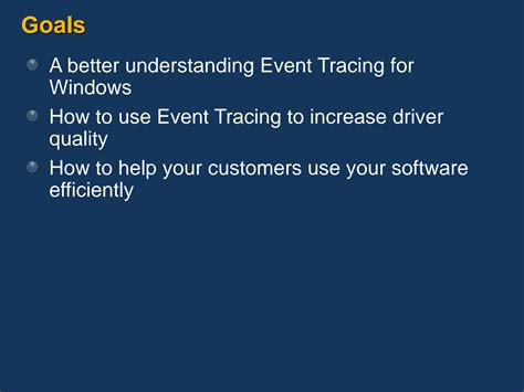solution how to use event tracing for windows for performance analysis