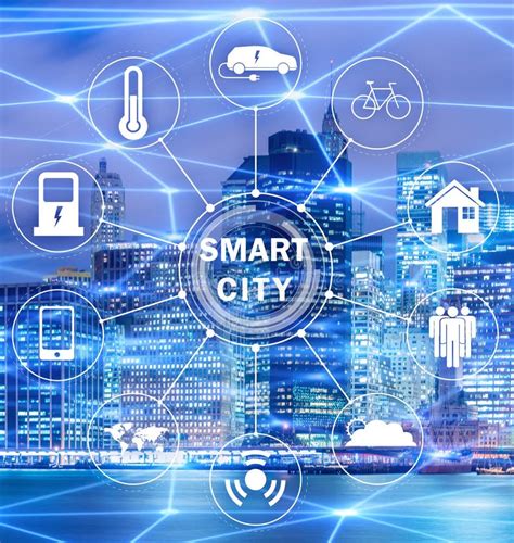 Concept Of Smart City And Internet Of Things Stock Illustration