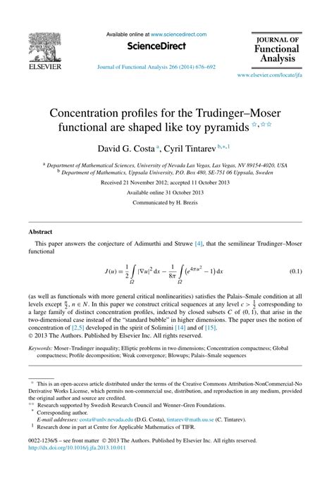 Pdf Concentration Profiles For The Trudinger Moser Functional Are