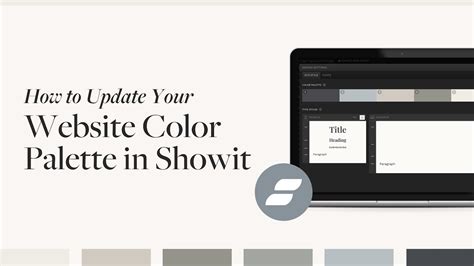How To Update Your Website Color Palette In Showit Youtube