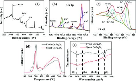 A Xps Surface Survey Spectra Of Spent Cufe 2 O 4 B Download
