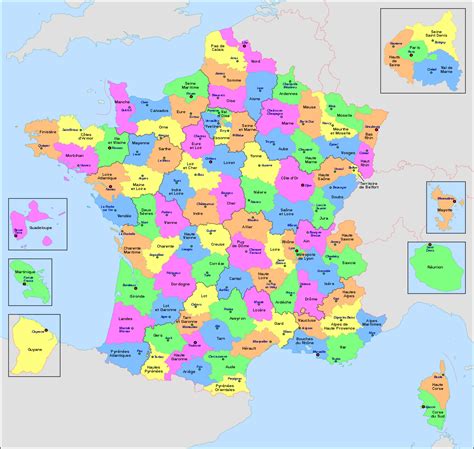 Liste Des Départements Français — Wikipédia Encequiconcerne Carte Des