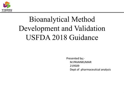 Usfda Bio Analytical Method Development And Validation Pptx