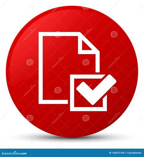 Checklist Icon Red Round Button Stock Illustration Illustration Of