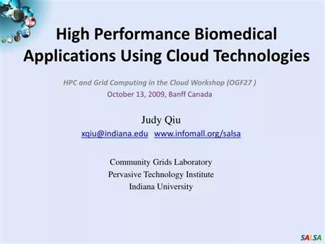 Ppt High Performance Biomedical Applications Using Cloud Technologies Powerpoint Presentation