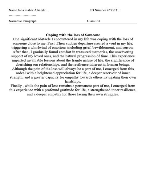 Narrative Paragraph Hw Sheet Pdf