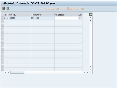 Cx A Sap Tcode Cons Number Ranges Fs Items Transaction Code