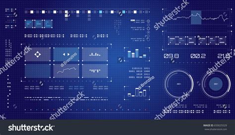 Futuristic User Interface Spaceship Screen Elements Stock Vector Royalty Free 659025529