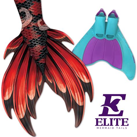 Crimson Koi Neptune Elite Mermaid Tail Fin Fun Mermaid
