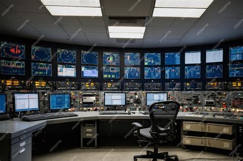 Industrial Factory Control Room Premium Ai Generated Image
