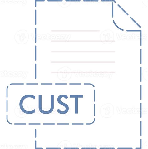 Cust File Format Icon Rounded Dashed Outline 66499799 Png