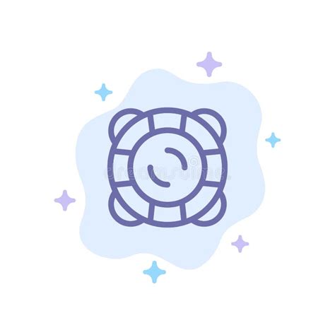 Protection Safety Support Float Blue Icon On Abstract Cloud Background Stock Vector