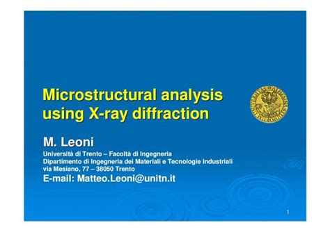 Pdf Microstructural Analysis Using X Ray Diffraction · Microstructural Analysis Using X Ray