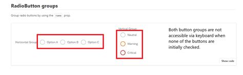 Radiobutton A11y Radio Button Groups Are Not Keyboard Accessible