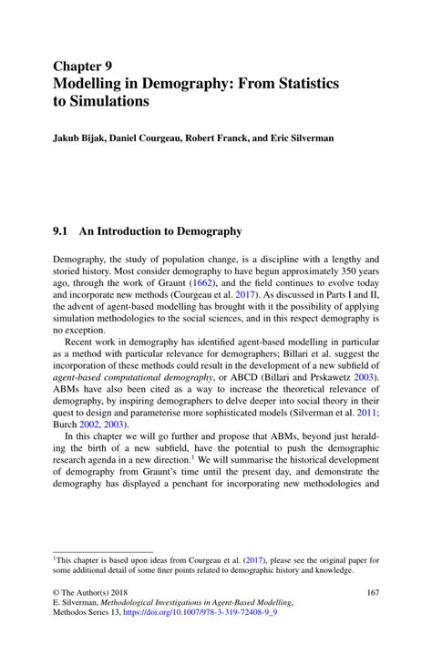 Pdf Modelling In Demography From Statistics To Simulations