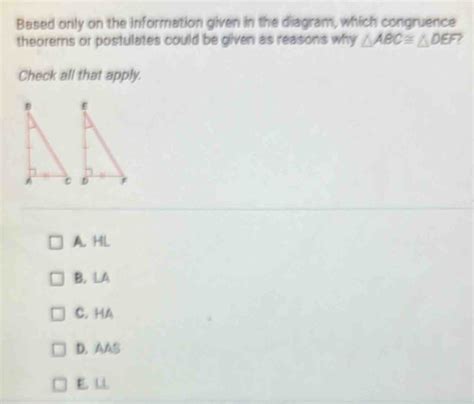 Solved Based Only On The Information Given In The Diagram Which