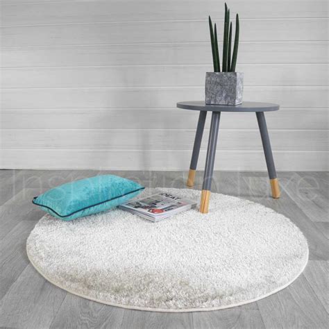 Tapis Beige Rond Shaggy Fin Par Inspiration Luxe
