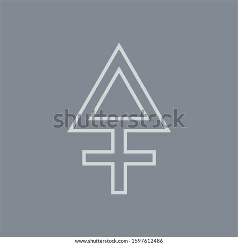 Sulfur Crosses Alchemical Symbols Sulfur Associated Stock Illustration