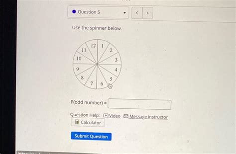 Solved Use The Spinner Below P Odd Number Question