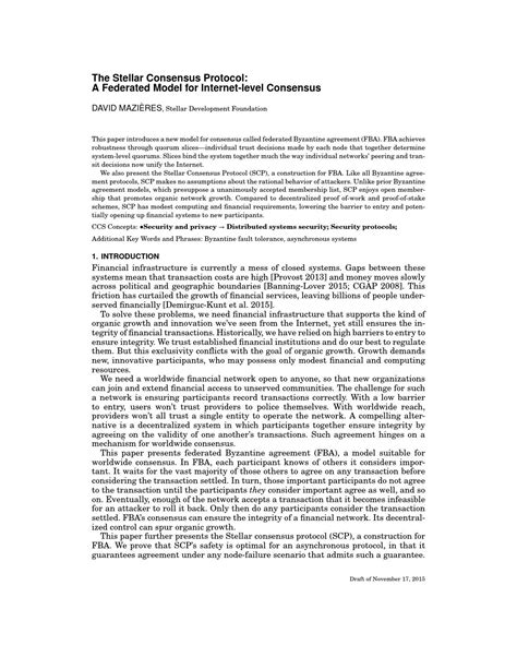 Stellar Consensus Protocol By Richard Kastelein Issuu