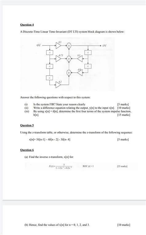 Solved Question A Discrete Time Linear Time Invariant DT Chegg
