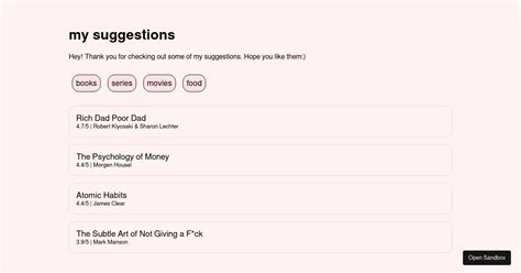 My Suggestions Codesandbox
