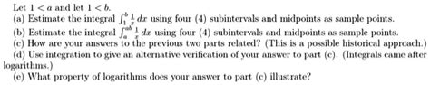 Solved Let Ad Let Estimate The Integral H Dx Using Four 4