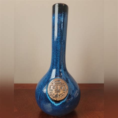 Cobalt Other Cobalt Blue Speckled Vase Decanter Stoneware Medallion