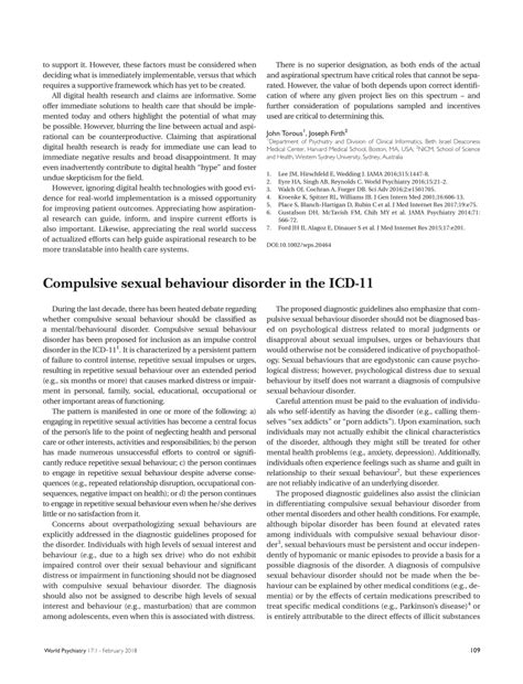 PDF Compulsive Sexual Behaviour Disorder In The ICD