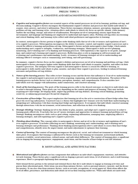 Reflection Paper Pdf Learning Metacognition